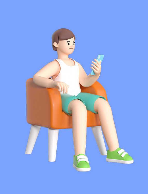 人物看手机图片_人物看手机3D素材_人物看手机海报模板免费下载-潮国创意