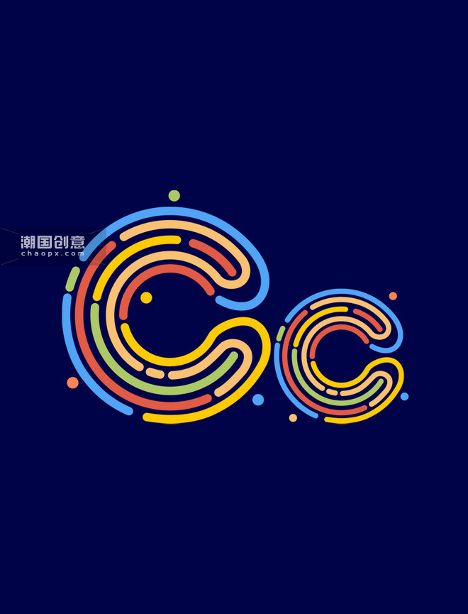 卡通线条字母Cc图片_潮国创意