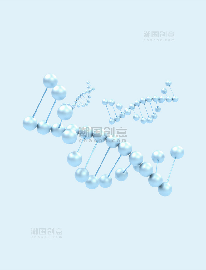 C4D立体3D美容护肤医疗分子结构图片_潮国创意