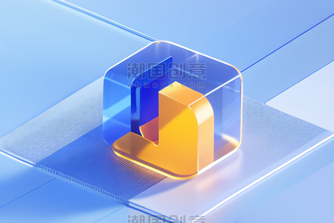 创意立体金融商务办公3DICON图标背景6图片_潮国创意